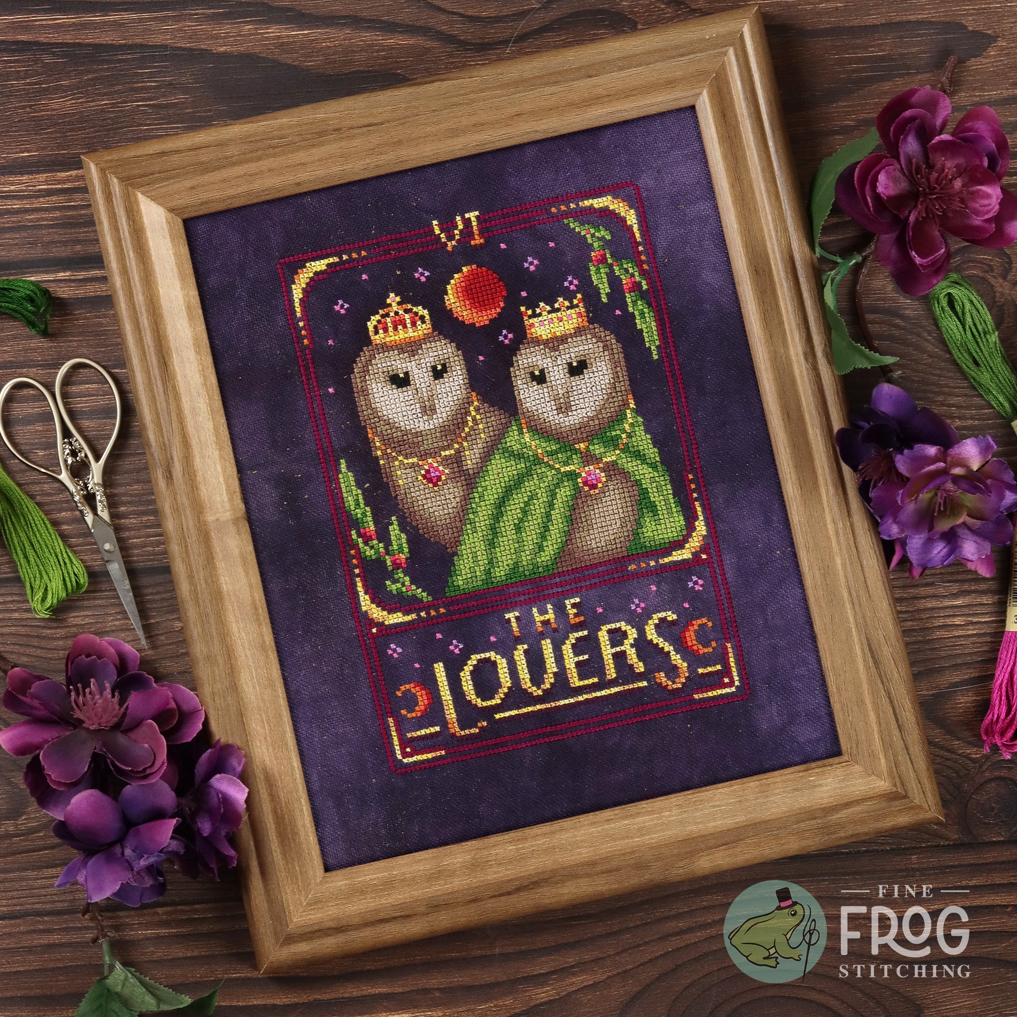 Feather Tarot: The Lovers - Barn Owl Tarot Card Cross Stitch Pattern P ...