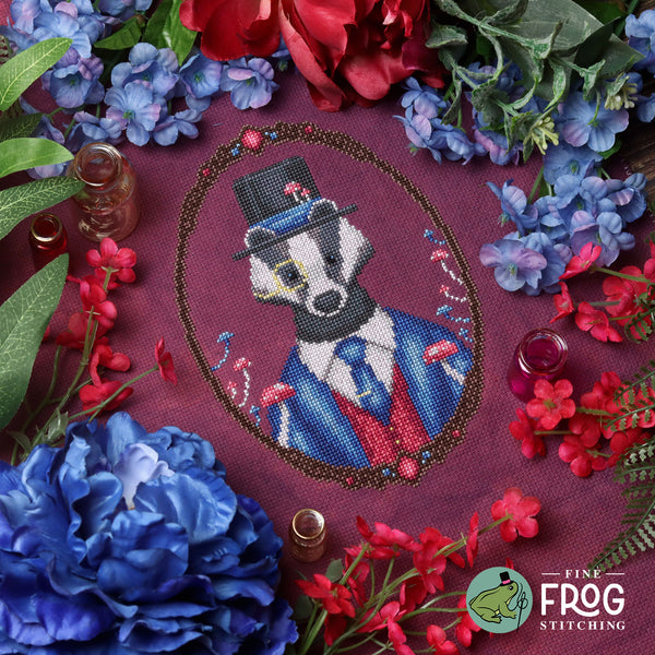 Badger Gentleman - Badger Fancy Fairytale Cross Stitch Pattern PDF – Fine Frog Stitching