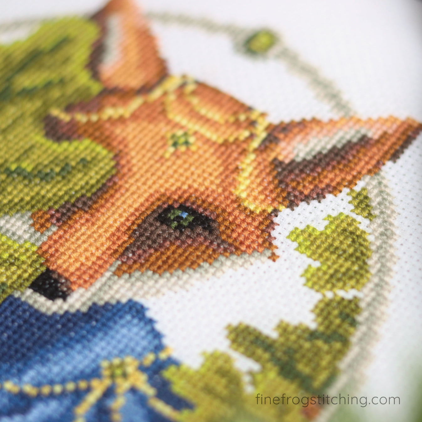 Oak Keeper - PDF magical fox cross stitch pattern – Fine Frog Stitching